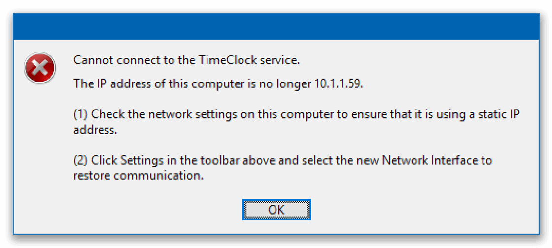 Cannot Connect to the TimeClock Service | Blog