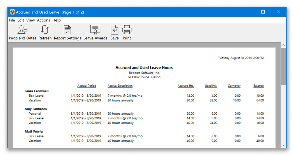 Introduction to Leave Hours Reporting in Virtual TimeClock