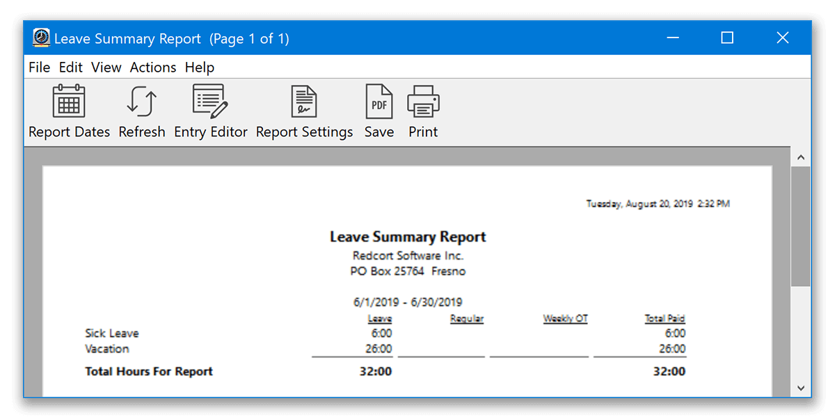Introduction to Leave Hours Reporting in Virtual TimeClock