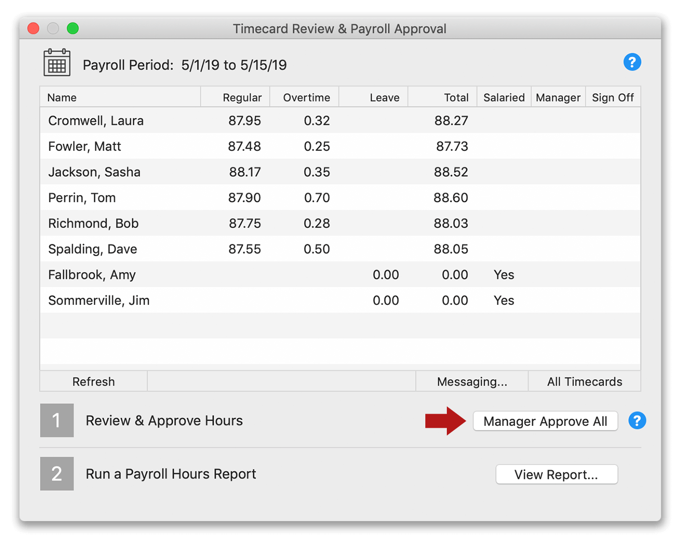 Electronic Timecard Approval in Virtual TimeClock