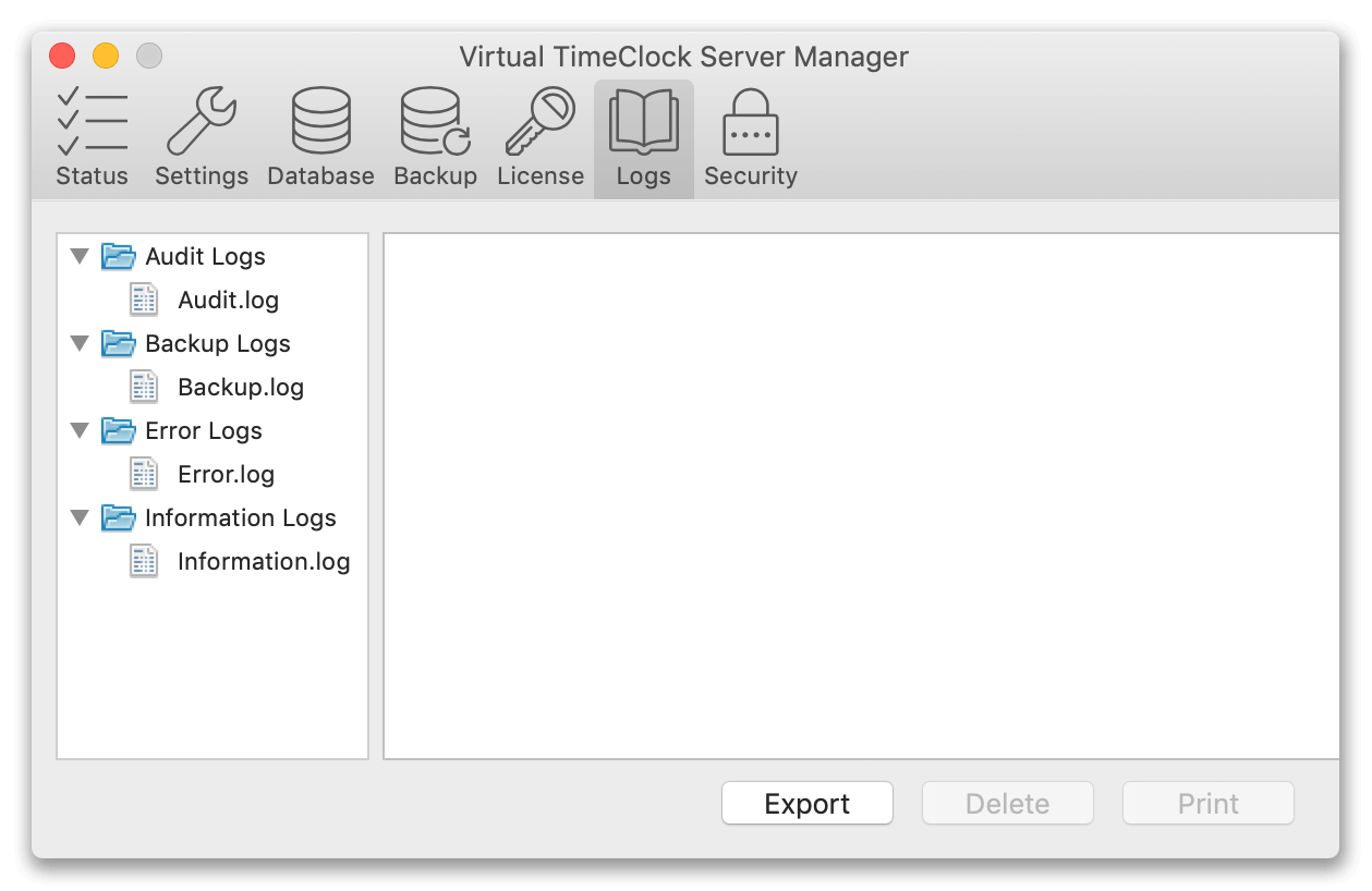 Program Logs in Virtual TimeClock