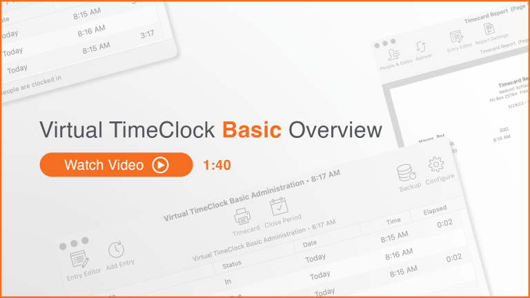 Virtual TimeClock Basic | Simple Employee Time Clock Program