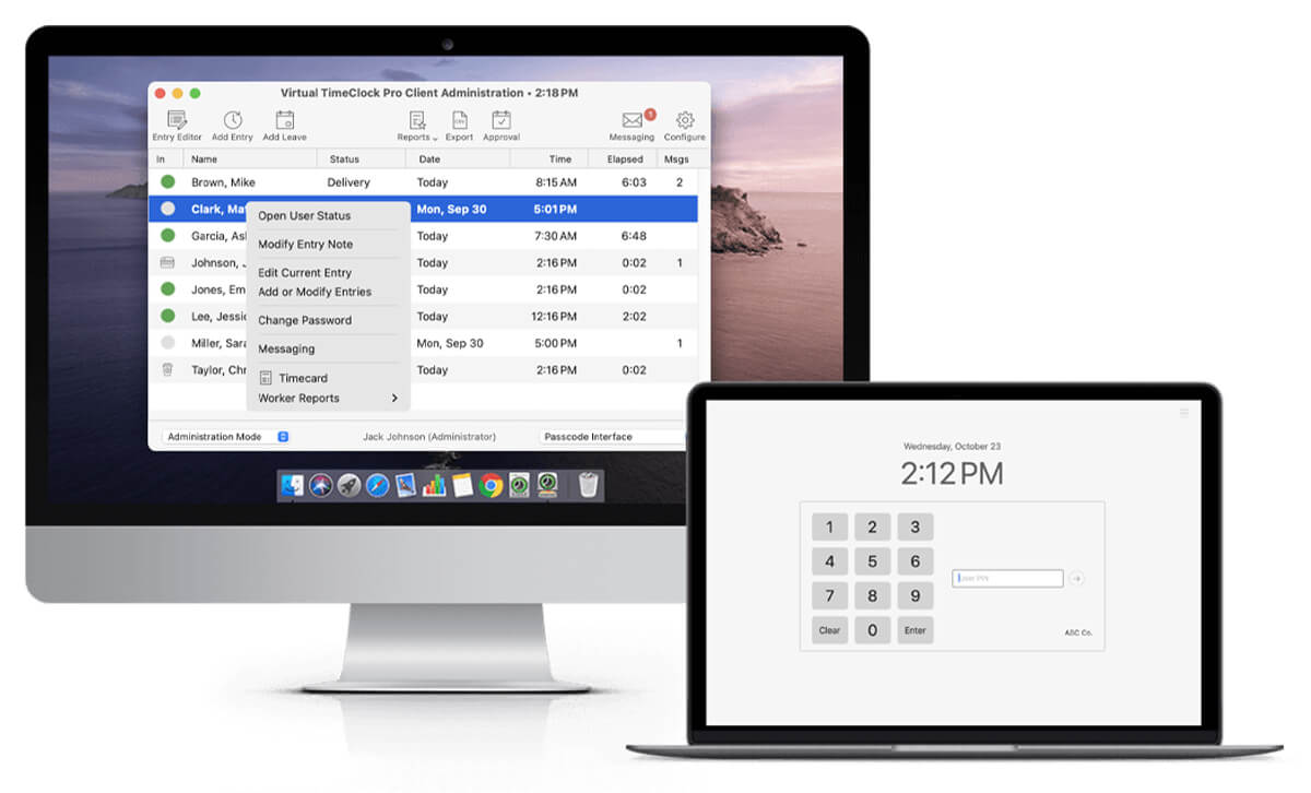 Virtual TimeClock Network | Time Clock App for all your Computers